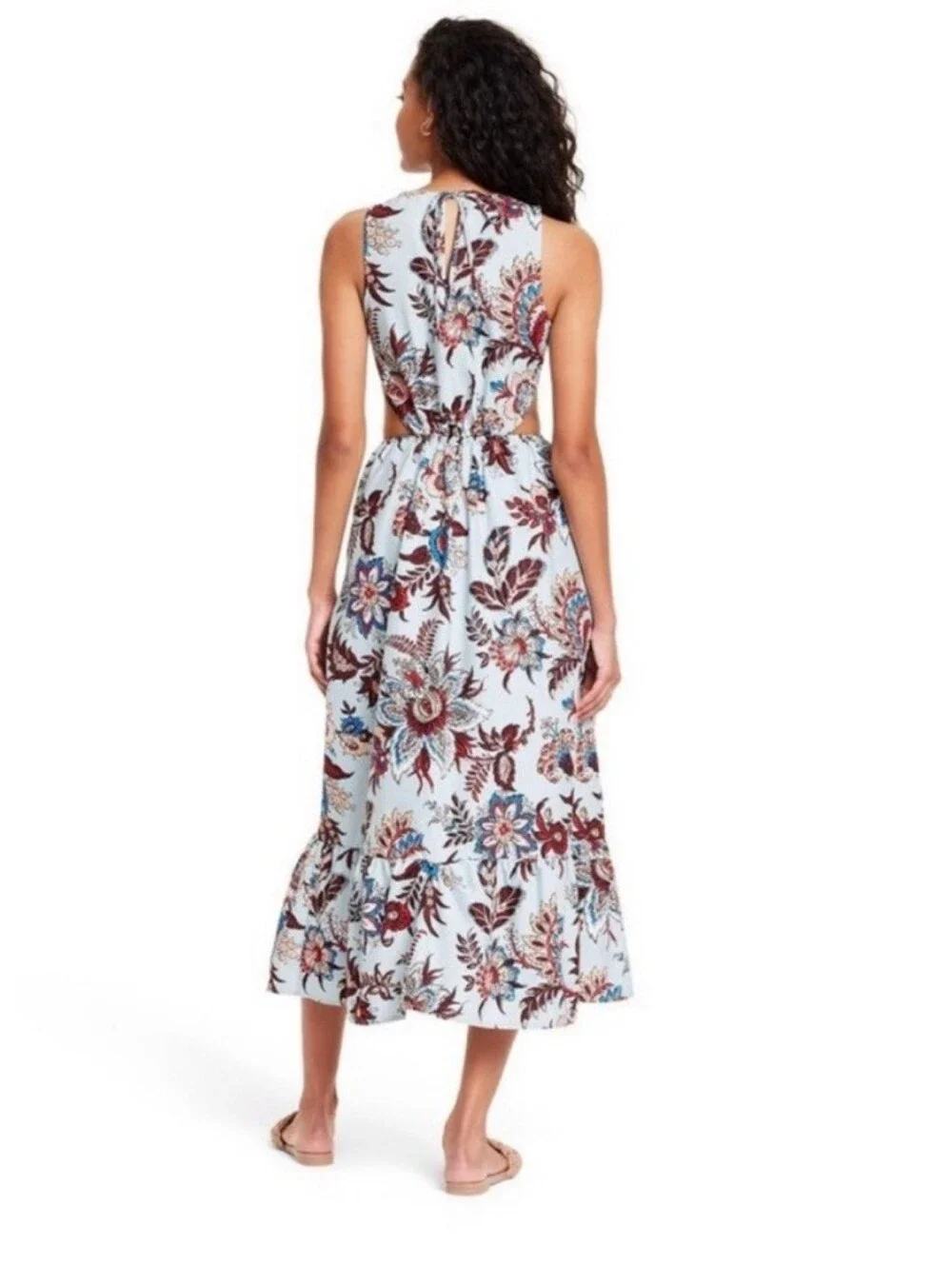 RHODE | Dresses | Rhode X Target Blue Leafy Paisley Floral Print Cut ...